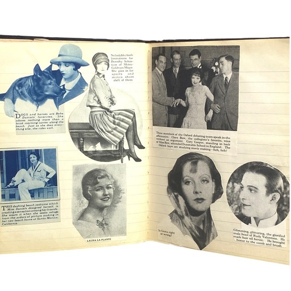Art | Vintage Scrapbook Movie Stars Charles Lindbergh Mary Pickford ...